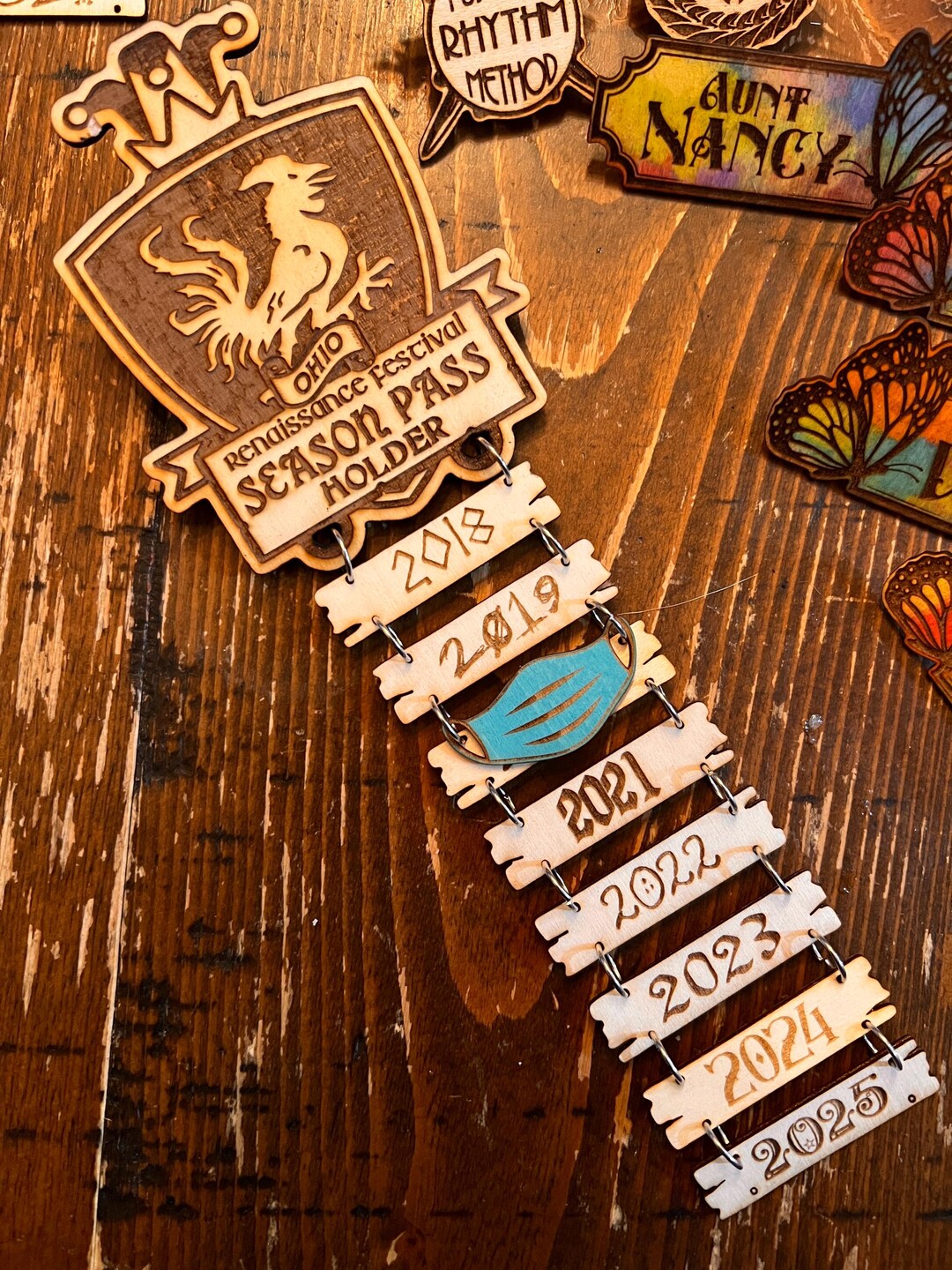 Renaissance Themed Season Pass Wooden Pins | Funny Ren Faire Humorous ...