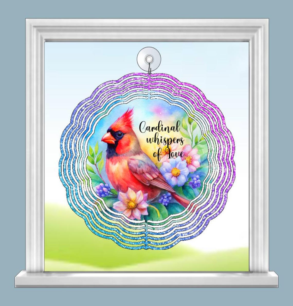 Cardinal Whispers of Love - 8 in 3D Hanging Kinetic Wind Spinner ...