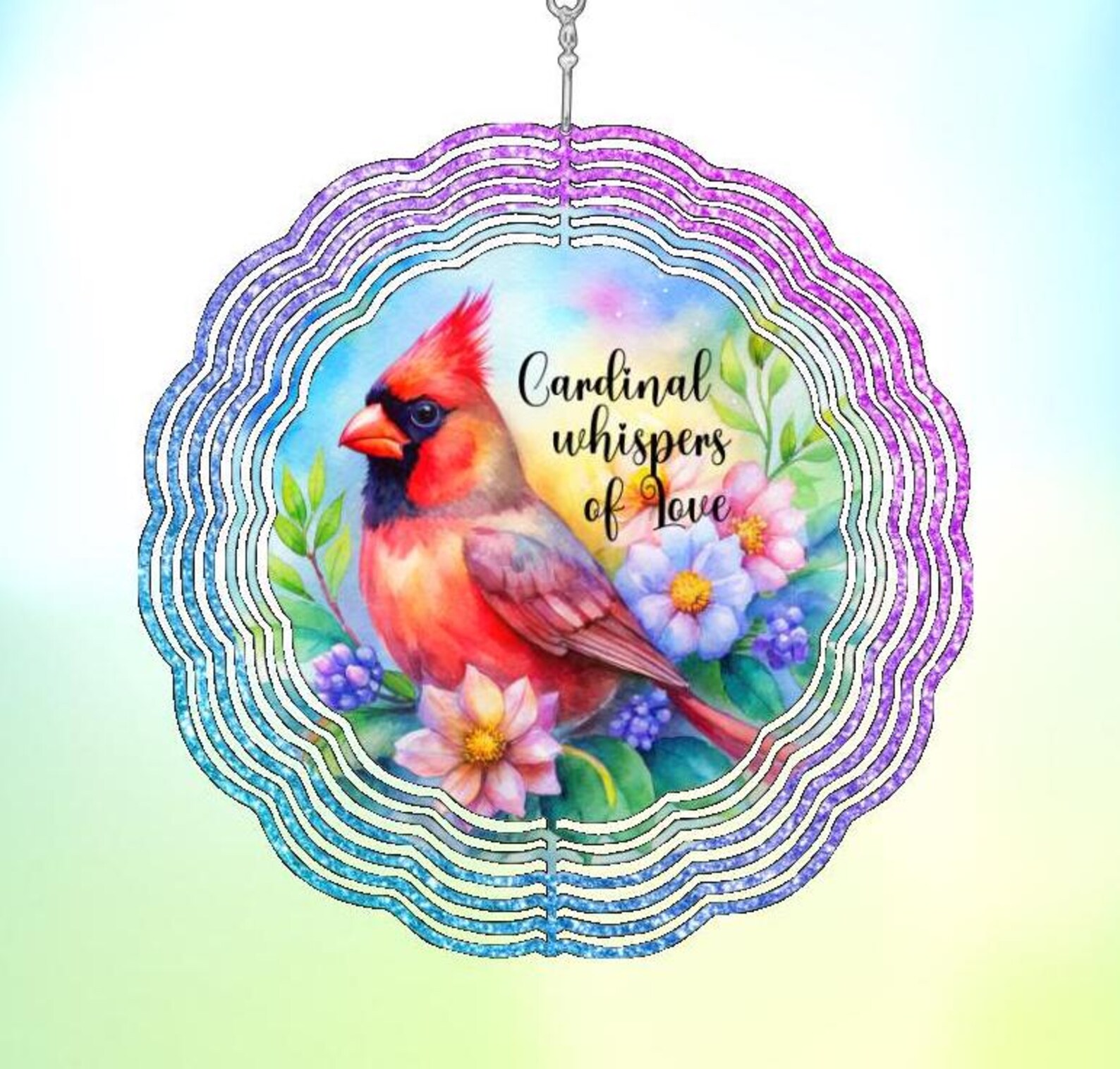 Cardinal Whispers of Love - 8 in 3D Hanging Kinetic Wind Spinner ...