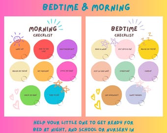 Kids Morning and Bedtime Routine Checklist - Etsy