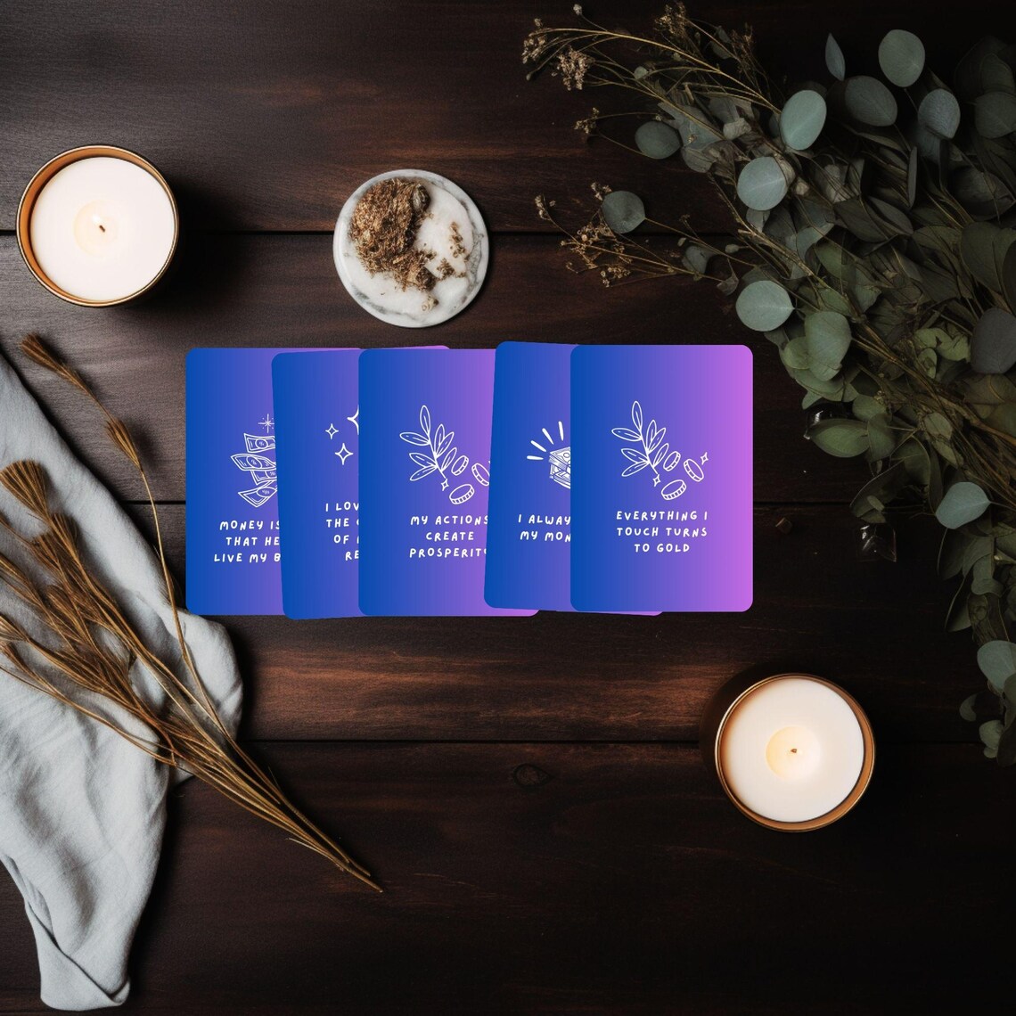 Abundance Affirmation Cards: Printable Wealth Mindset (digital Download ...