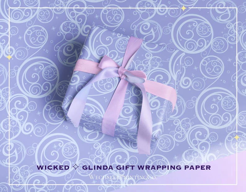 Glinda Wicked for Good Wrapping Paper | Glinda Blue Dress Gift Wrap ...