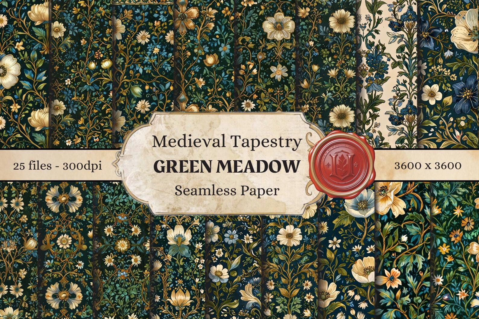 Medieval Pattern Digital Seamless Paper 25 Decoupage, Collage Paper Art ...