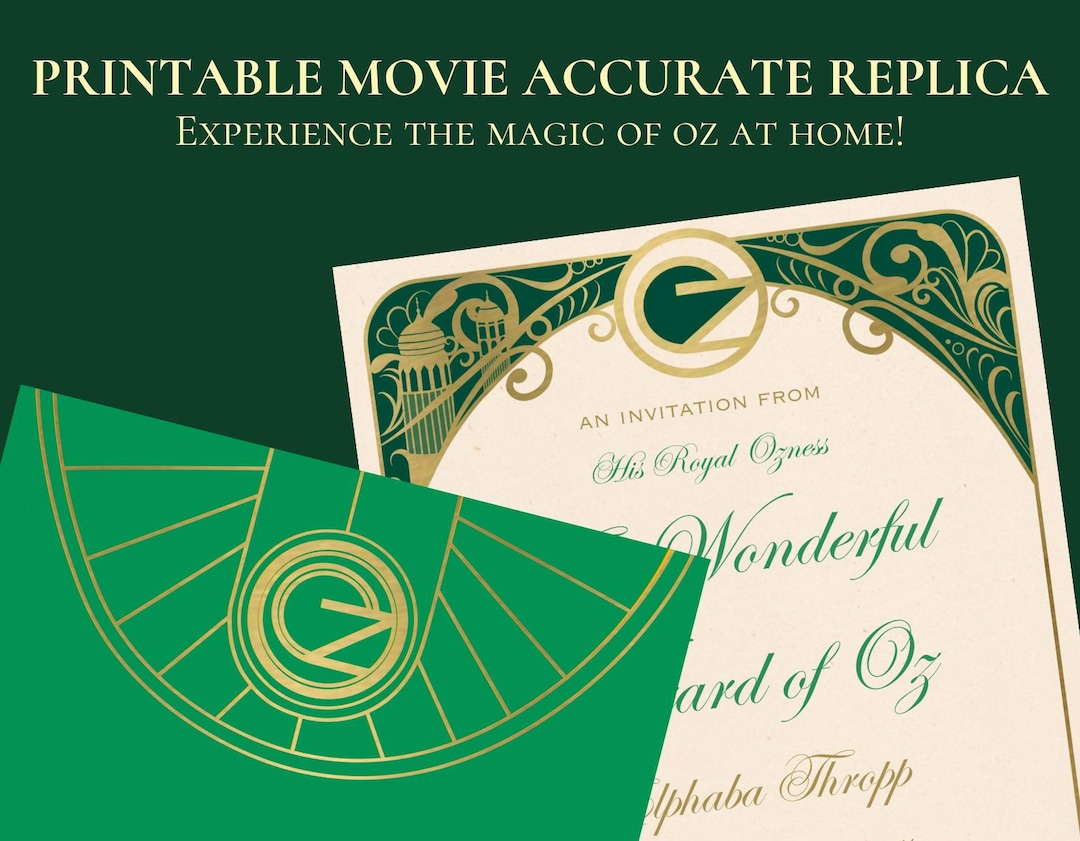 Wicked Elphaba Invite Emerald City Invitation Digital Download ...