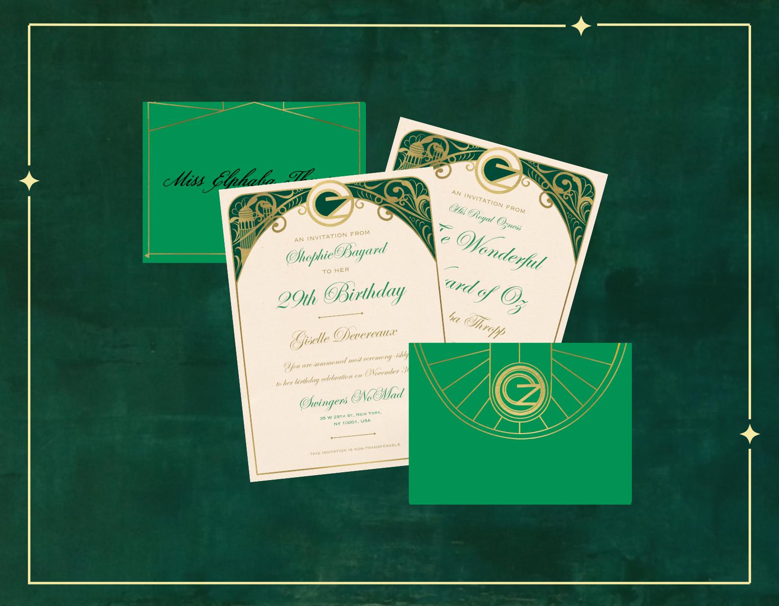 Wicked Emerald City Invitation Pack • Editable, Replica + PNG SVG Files ...