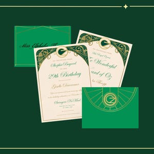 Wicked Emerald City Invite Fully Editable Invitation and Envelope ...
