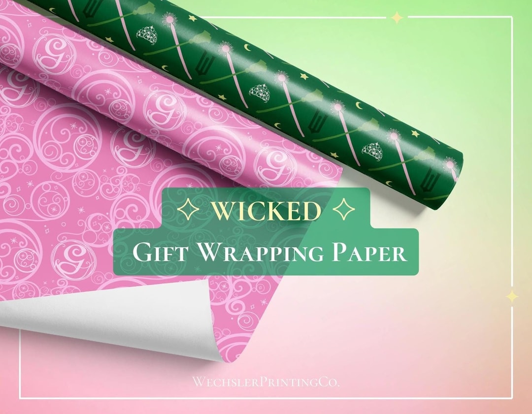 Glinda WICKED Wrapping Paper Pink Holiday Gift Wrap Wicked Movie ...