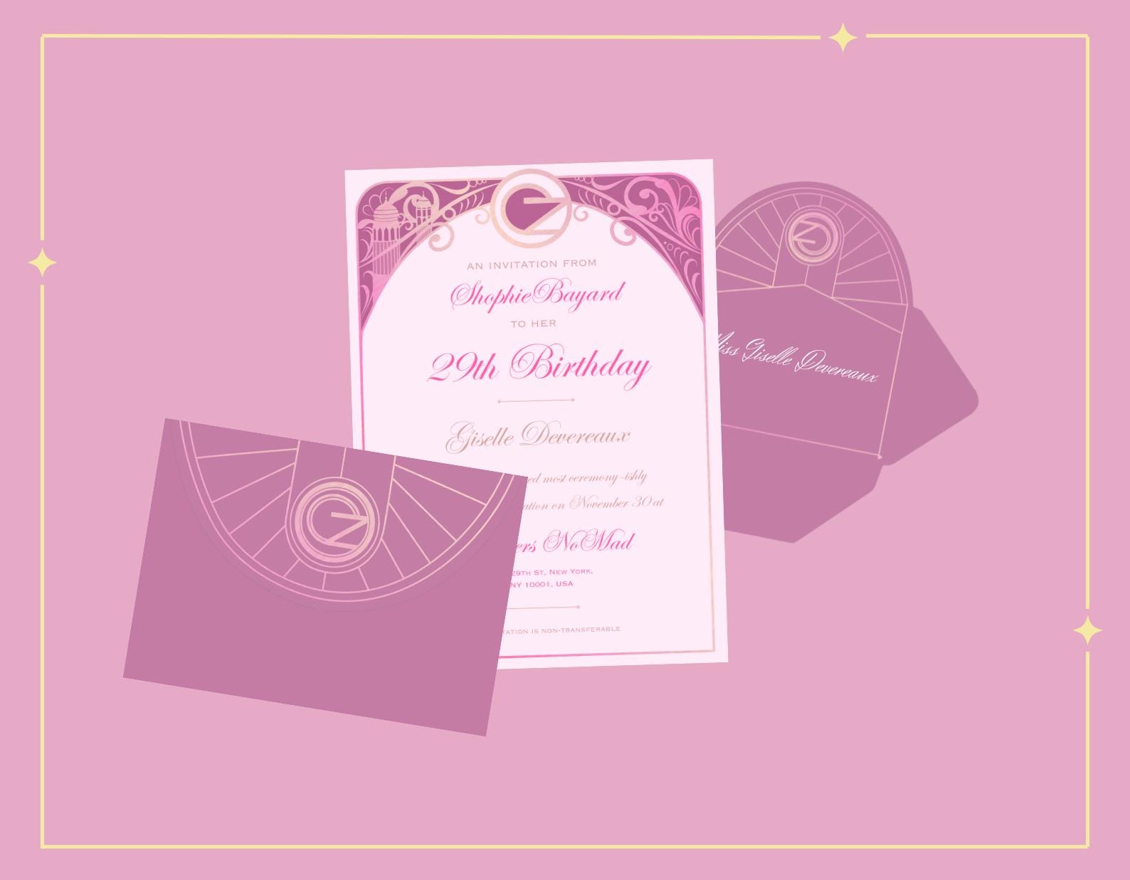 WICKED Glinda Birthday Invitation Emerald City Pink Invite Wizard of Oz ...
