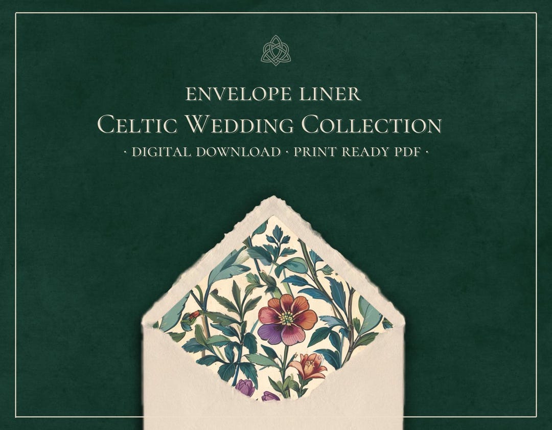 Medieval Envelope Liners Celtic Wedding Envelope Liners Elven Wedding ...