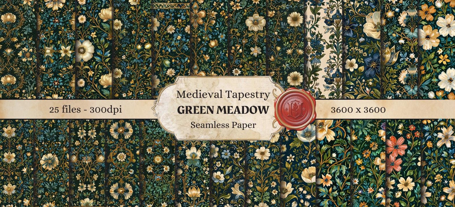 Medieval Pattern Digital Seamless Paper 25 Decoupage, Collage Paper Art ...