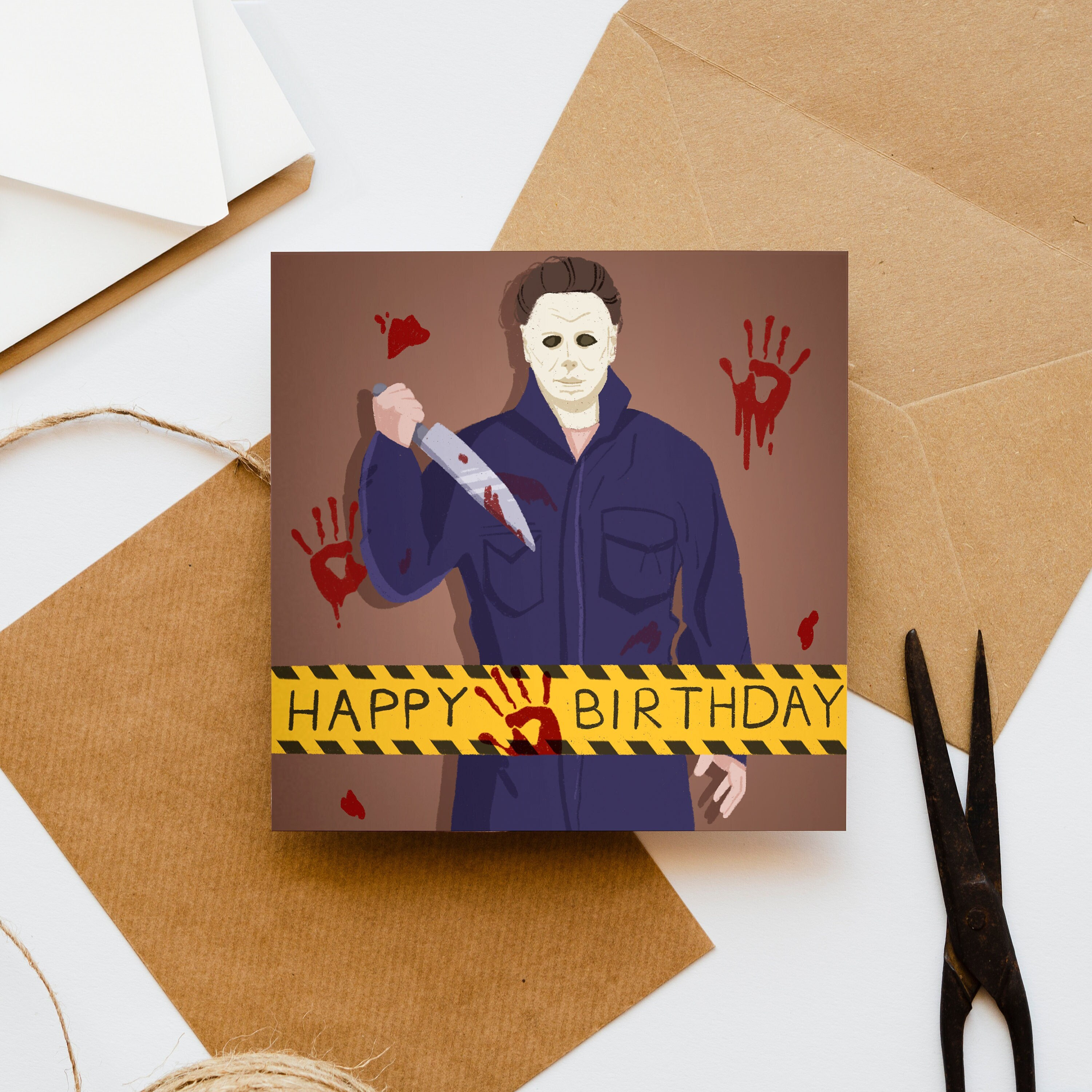 Horror Movie Birthday Card Michael Myers Halloween Kills - Etsy
