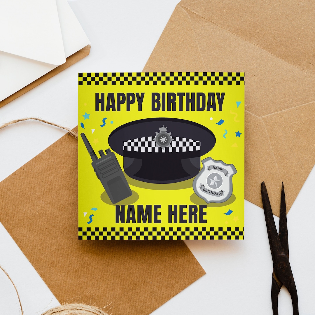 Personalised Police Birthday Card Personalised Card UK Policeman UK ...