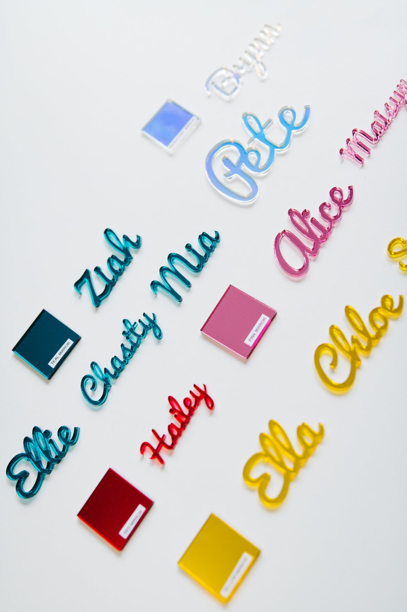 Acrylic Names Mirrored Acrylic set of 10 - Etsy