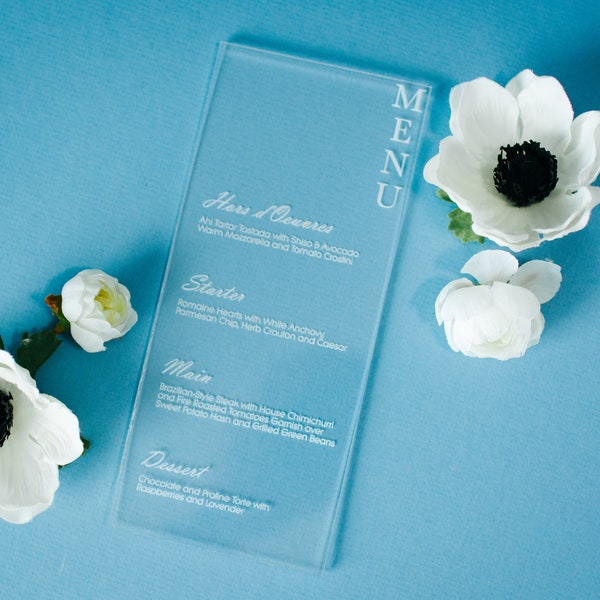 Acrylic Menus - Etsy