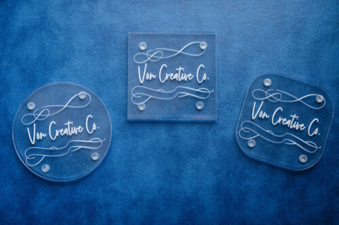 Logo Engraved Acrylic Coasters - Etsy