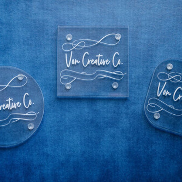 Acrylic Coasters Custom Logo - Etsy