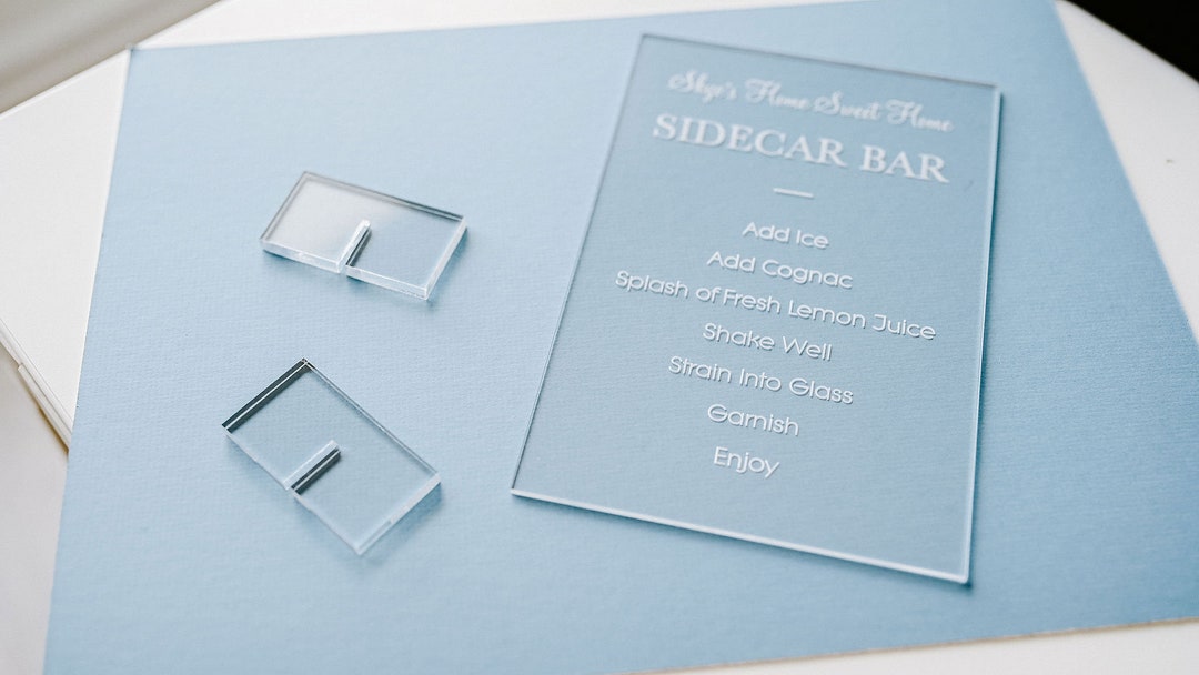 Acrylic Bar Menu Sign - Etsy