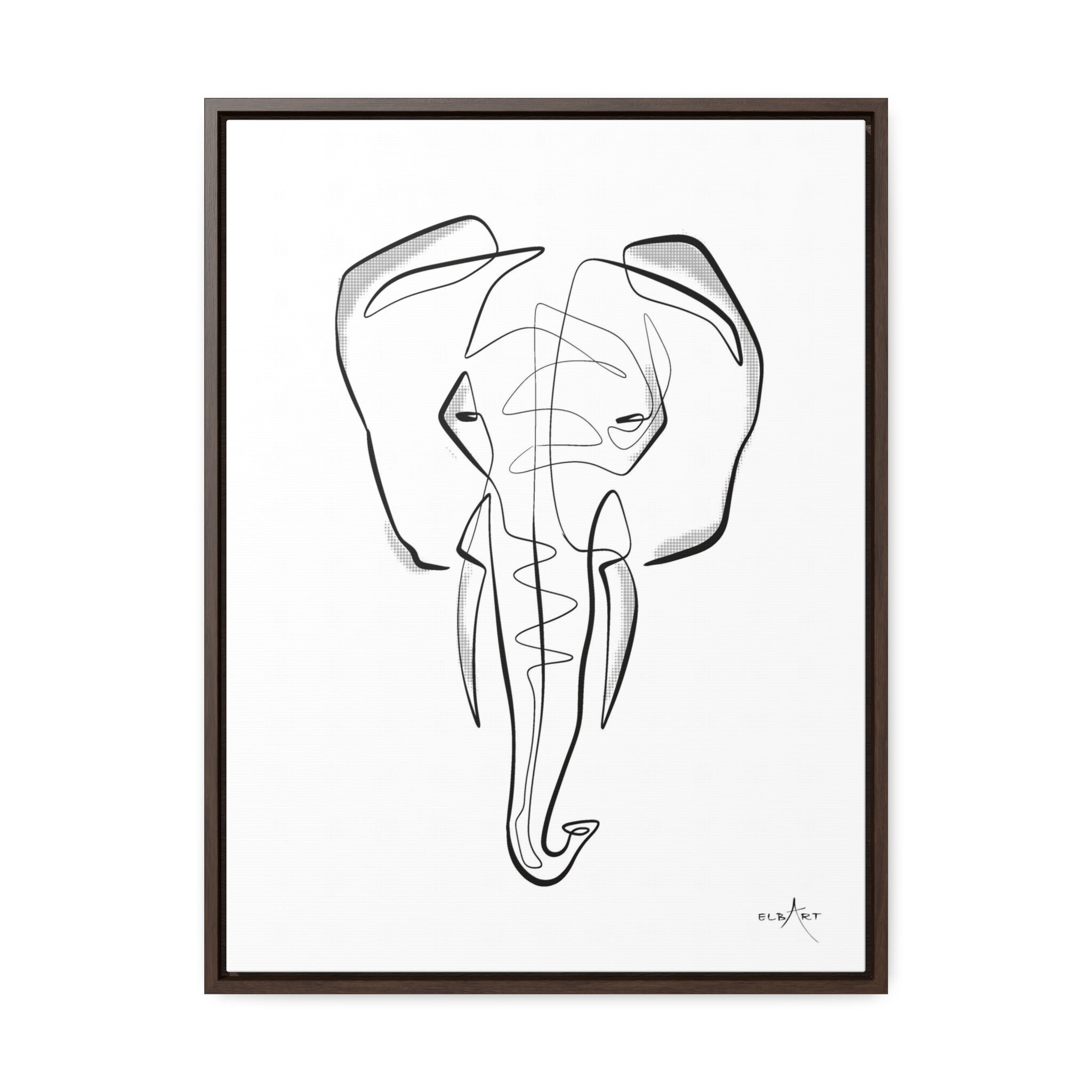 Elephant on Canvas Wraps, Vertical Frame, One Line Art, One Line ...