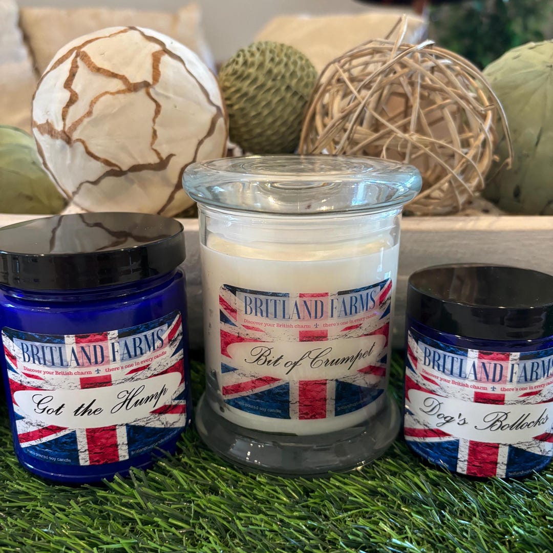 A British Themed Candle With a British Charm Inside Each One, Comes ...