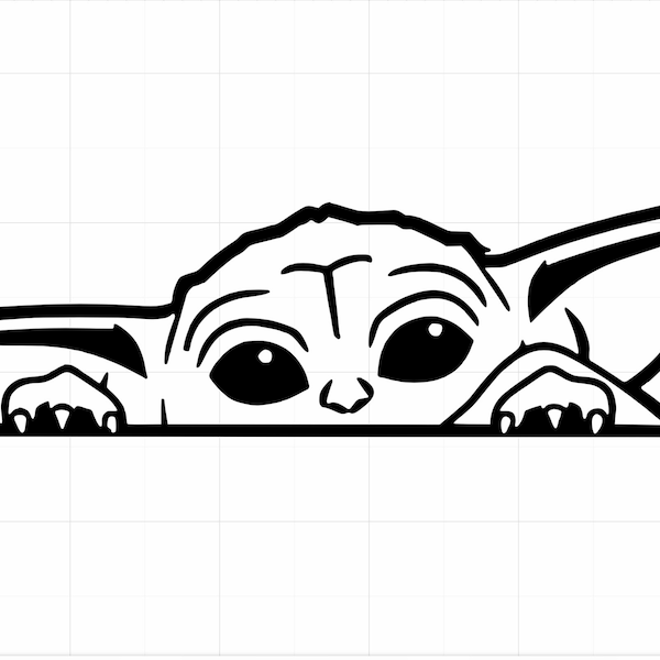 Grogu Window Decal - Etsy