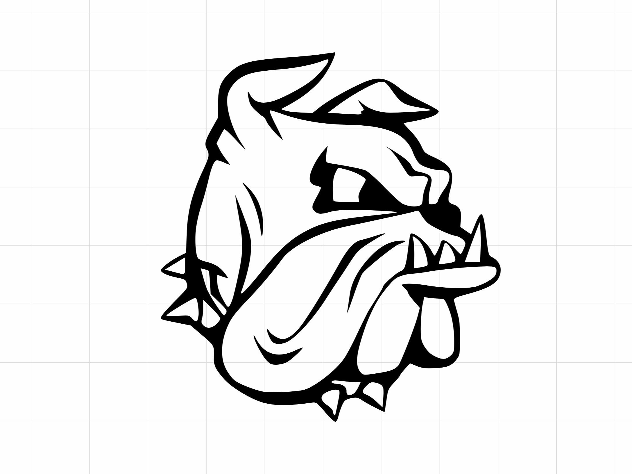 Bulldog Head Vinyl Logo - Etsy