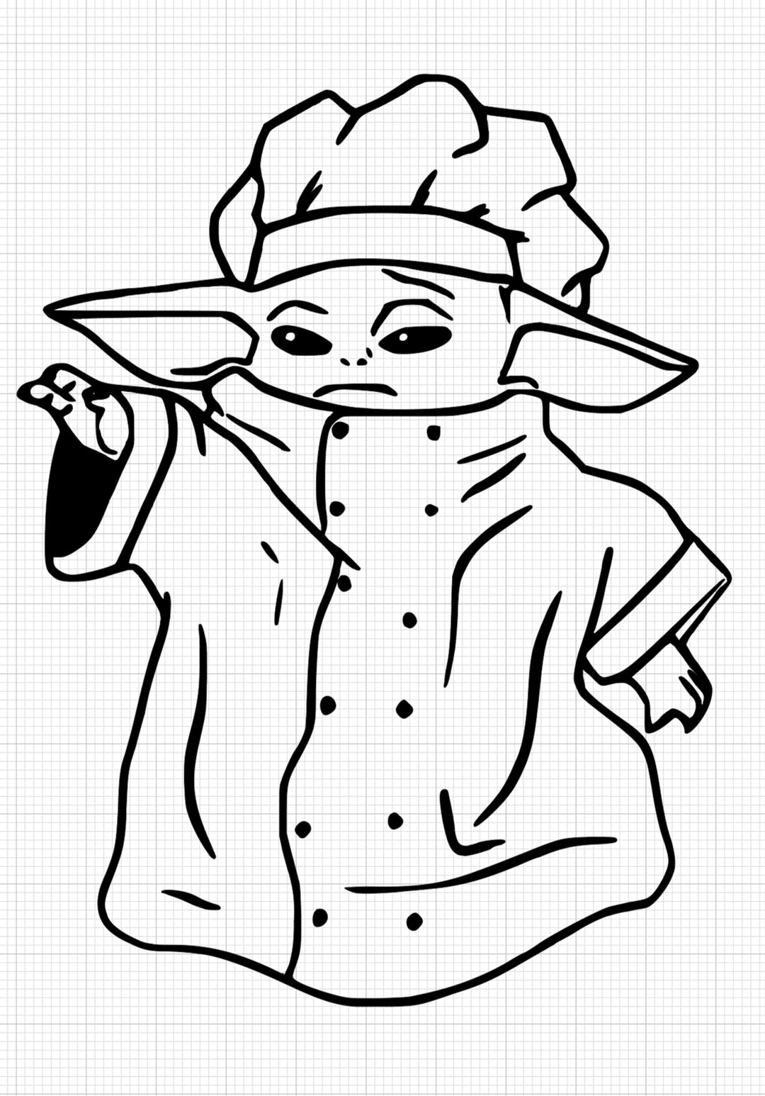 Chef Grogu Star Wars Child Yoda Car Vinyl Decal Window Bumper Sticker ...