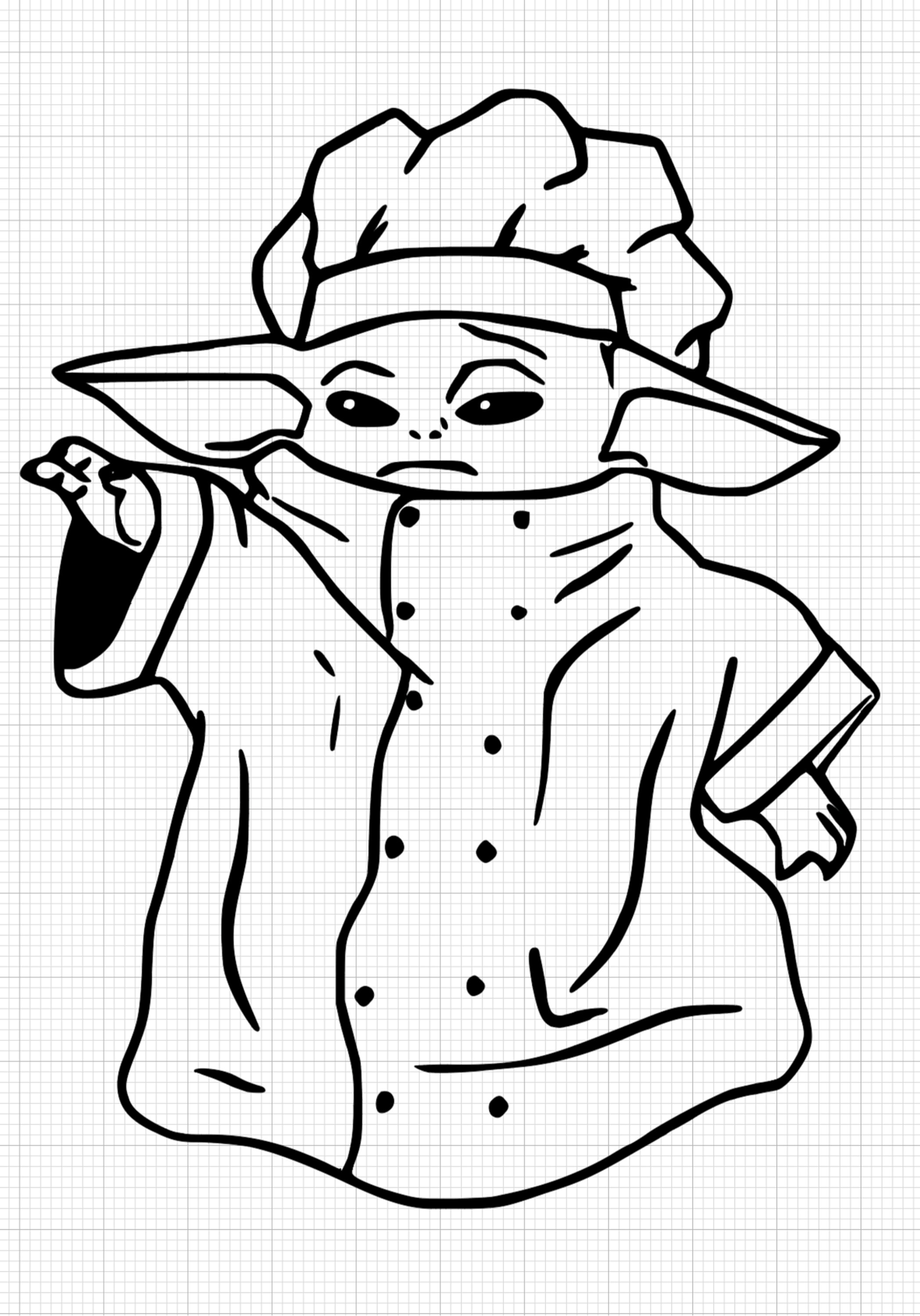 Chef Grogu Star Wars Child Yoda Car Vinyl Decal Window Bumper - Etsy