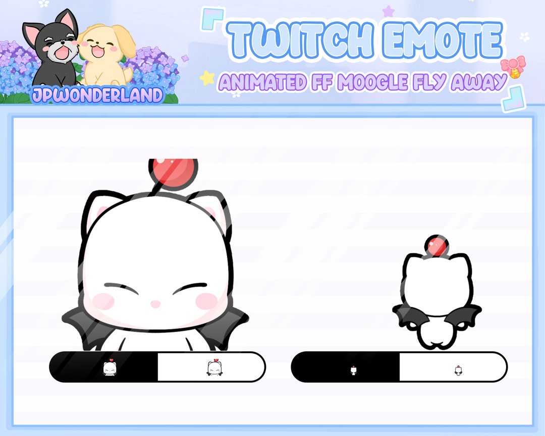 Animated FF Moogle Twitch Emote - Moogle Flying Away / Moogle Back ...