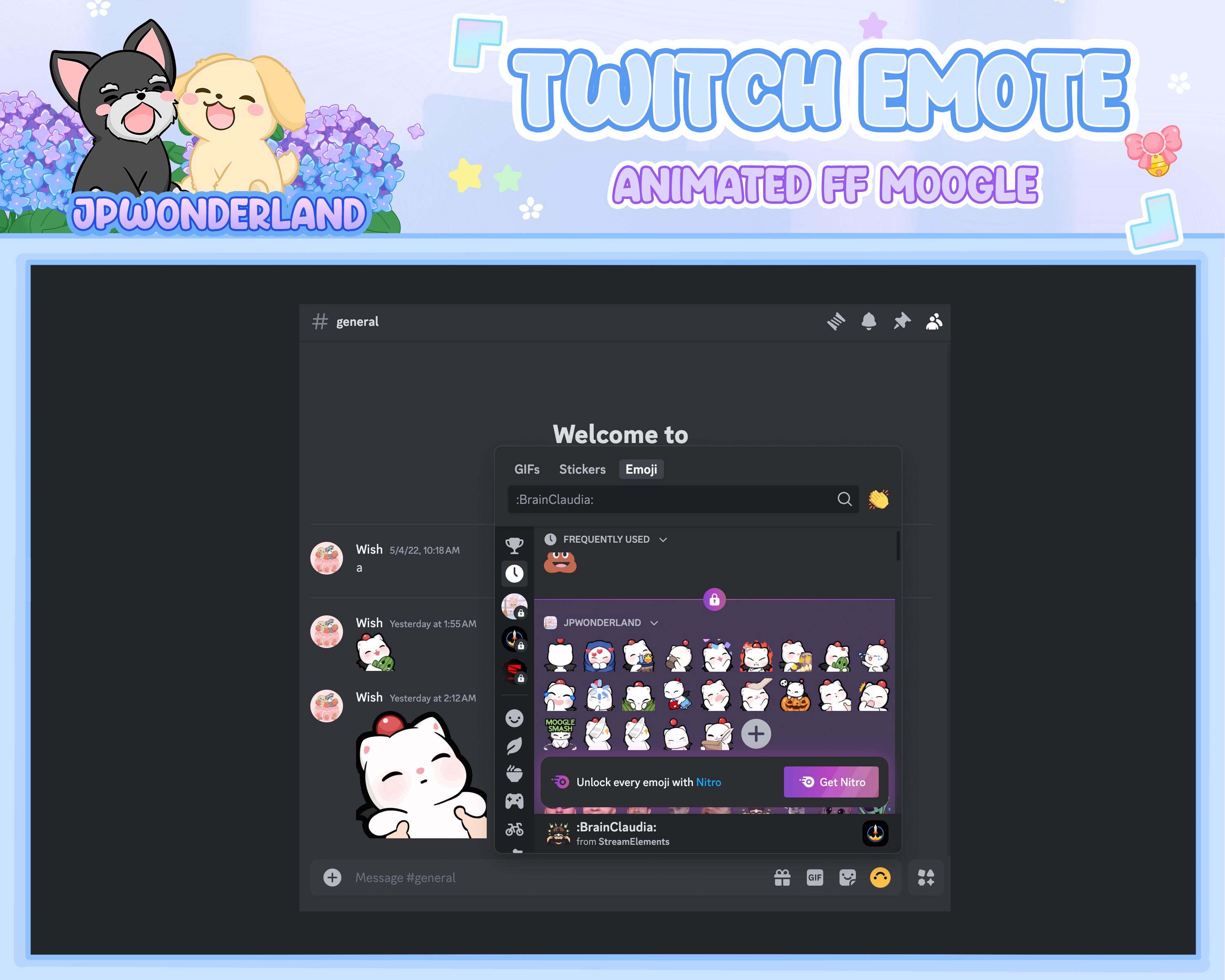 Animated FF Moogle Twitch Emote - Cheer/confetti / Twitch Overlay ...