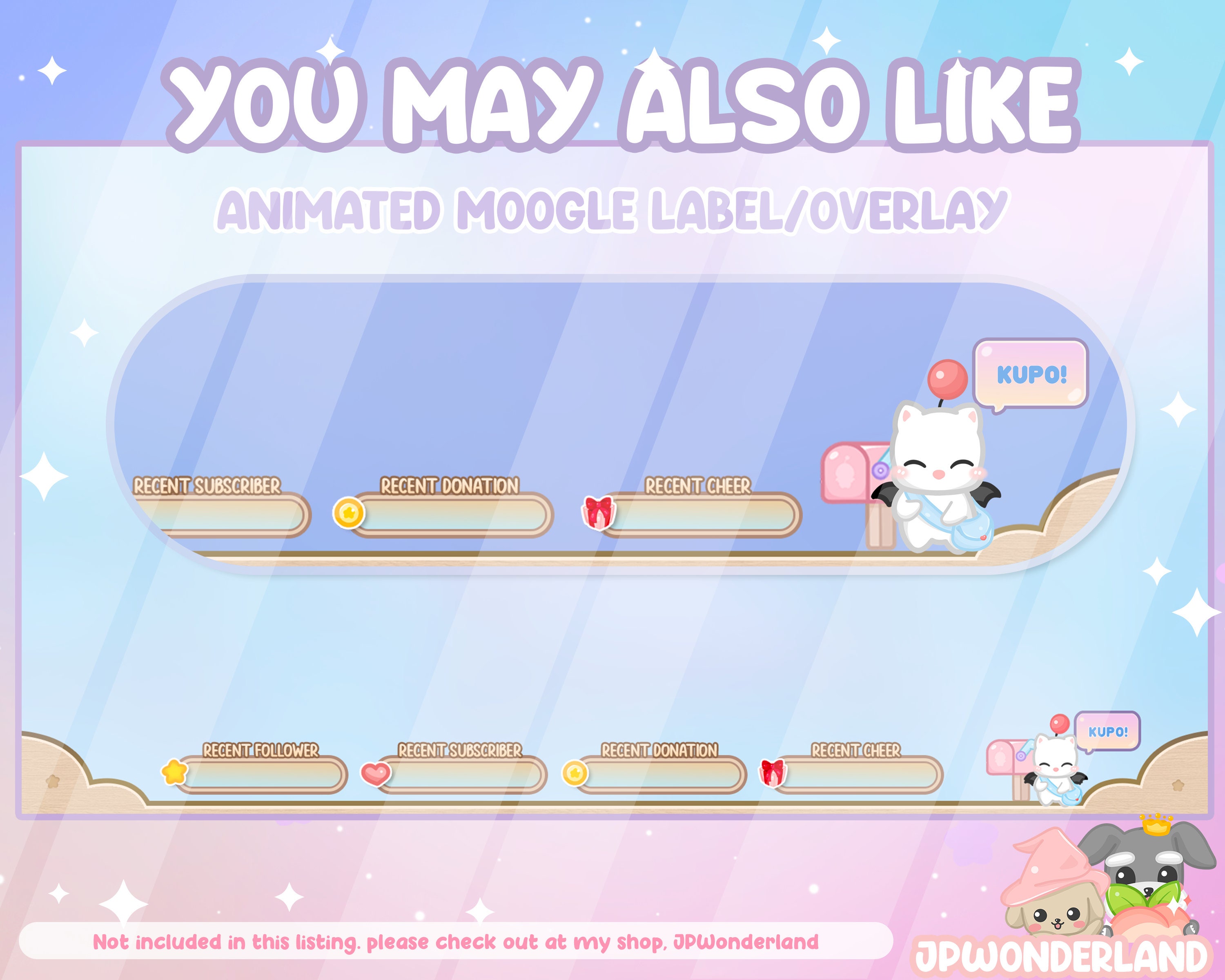 Cute Animated FF Baby Chocobo Chasing Moogle Twitch Goal Widgets ...