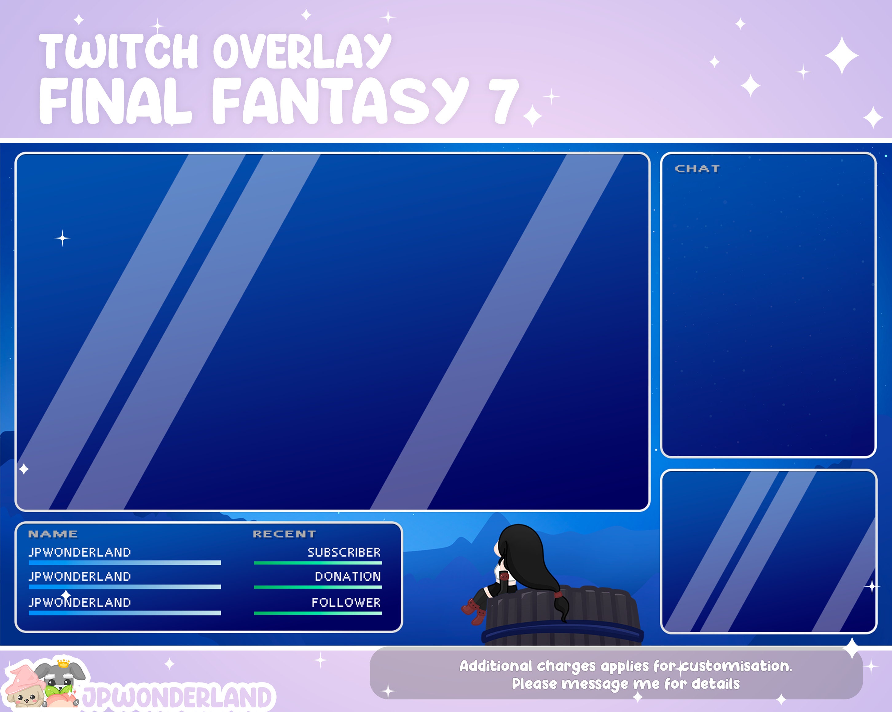 FF Tifa Twitch Overlay / FF7 / Cute Tifa - Etsy UK