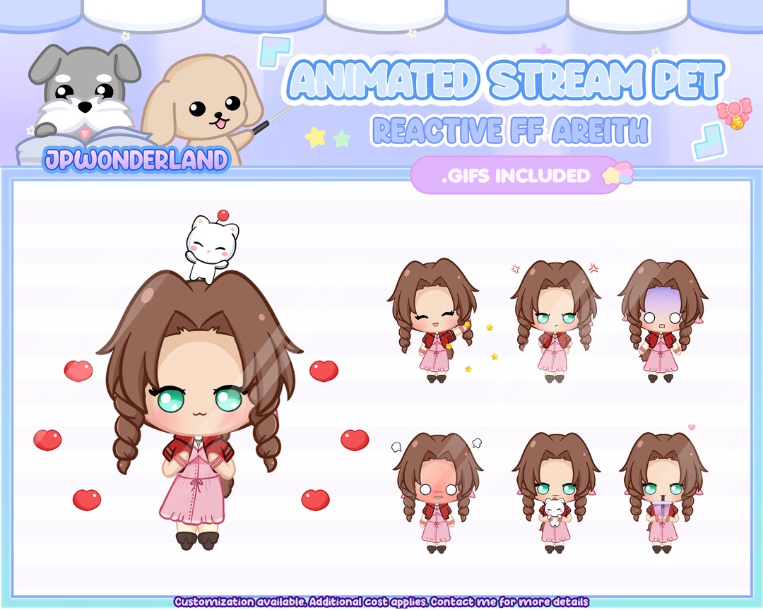 Animated Chibi Aerith Stream Pet, Reacts to Commands and Alerts ...