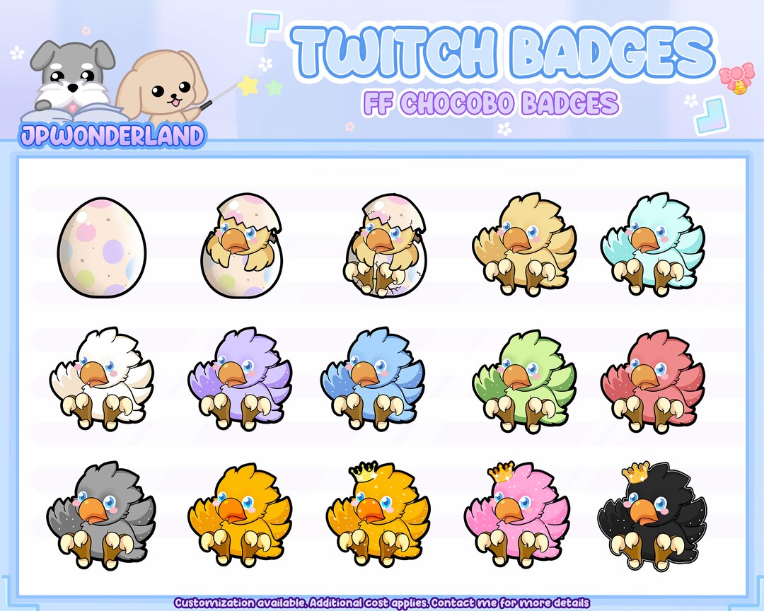 FF Chocobo Twitch Badges / Emotes / Stream Badges / Discord Emotes - Etsy