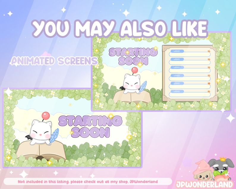 Cute Animated FF Baby Chocobo Chasing Moogle Twitch Goal Widgets ...