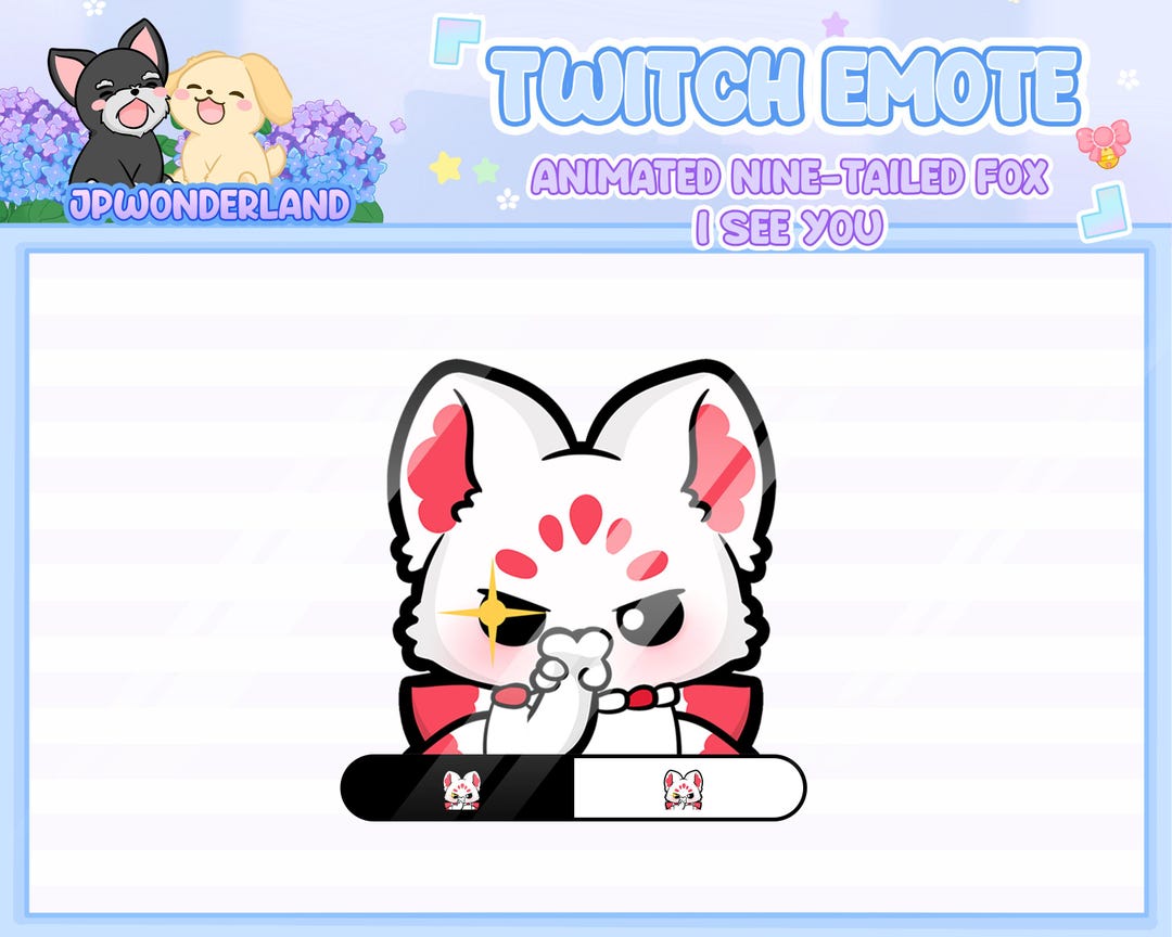 Animated Twitch Watching You Emotes - Nine-tailed Fox I See You Emote ...