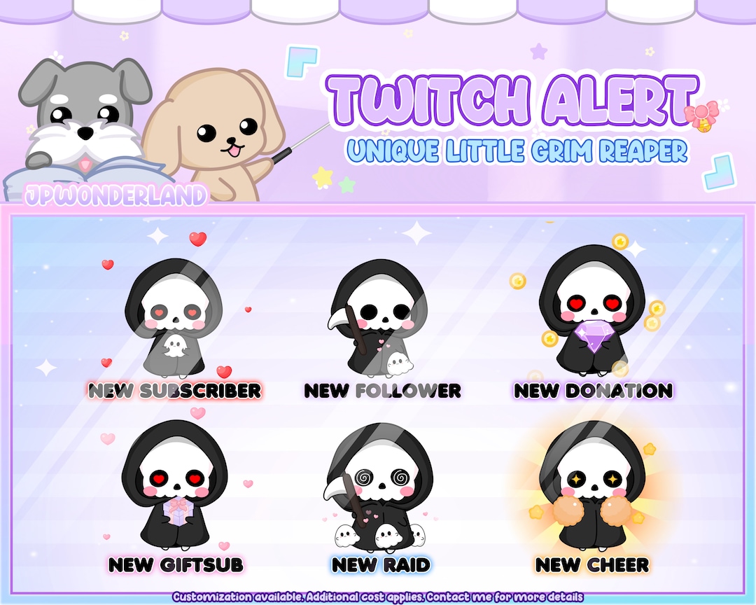 Unique Animated Little Grim Reaper Twitch Alert Bundle | Stream Alerts ...