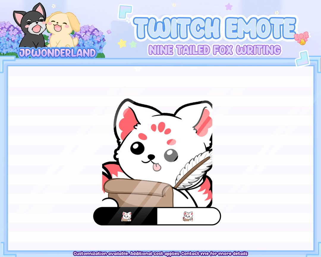 Animated Nine Tailed Fox Twitch Emote Kitsune Write / Twitch Overlay ...