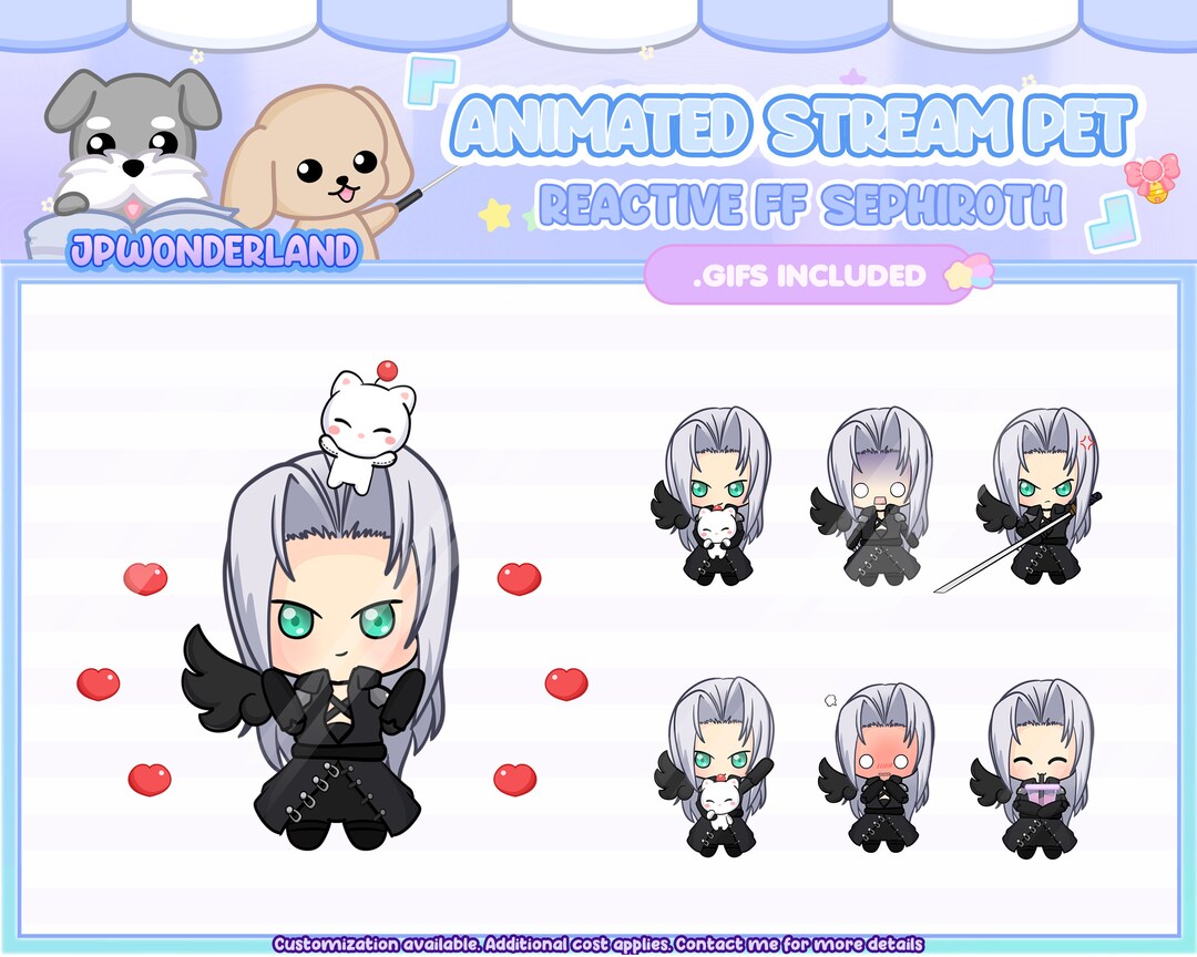 Animated Chibi Sephiroth Stream Pet, Reacts to Commands and Alerts ...
