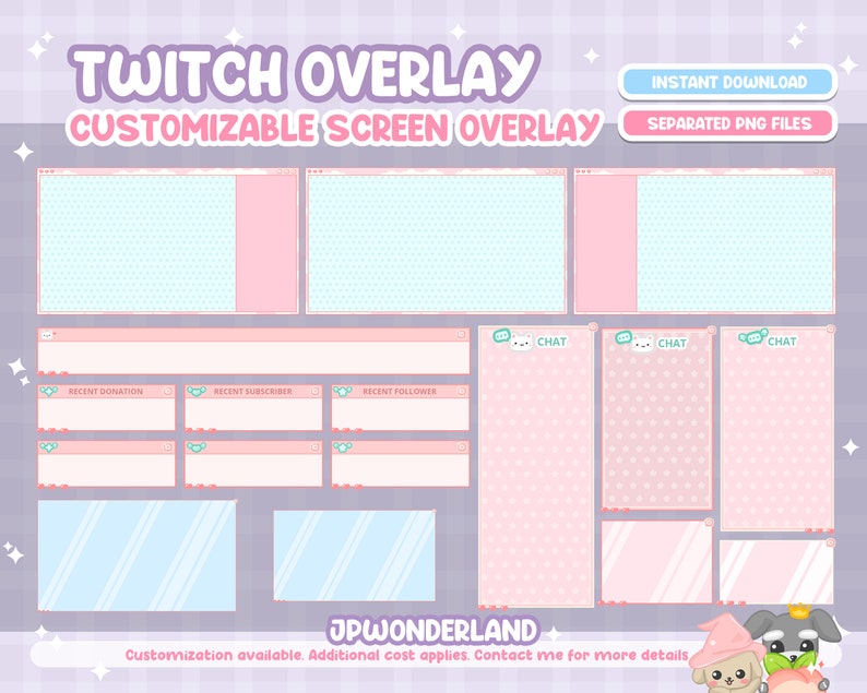 Cute Pinky Twitch Overlay Customizable Layers - Etsy