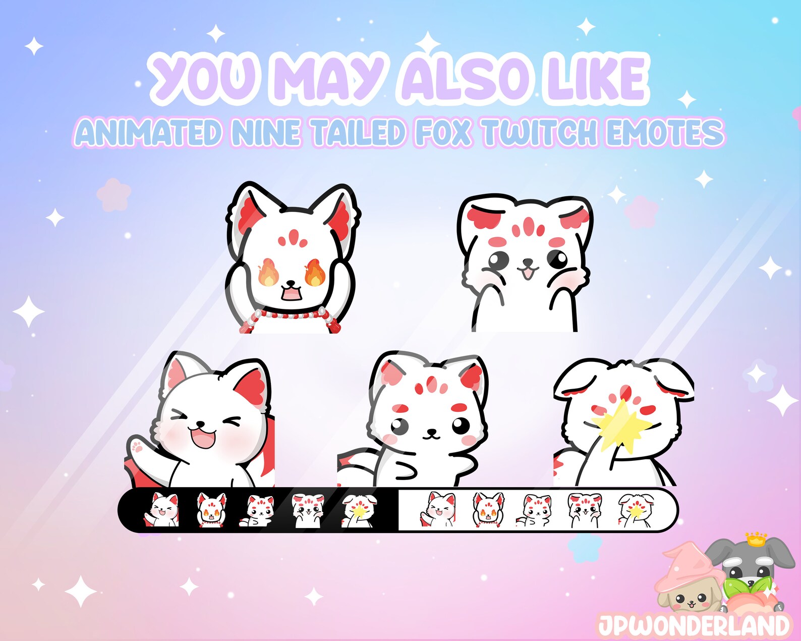 Animated Twitch Wave Emote Nine Tailed Fox / Kumiho Twitch - Etsy