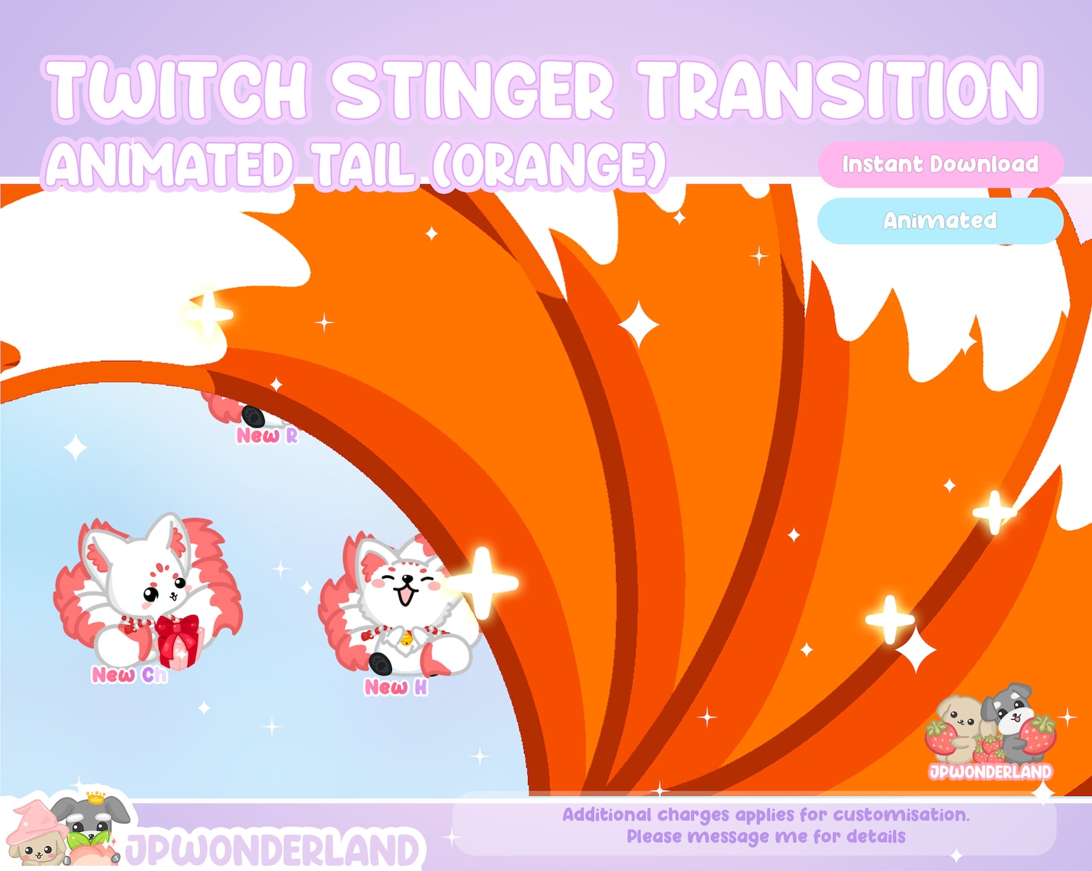 Animated Twitch Stinger Transition orange Animated Tail / - Etsy