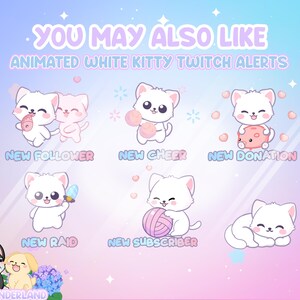 Unique Animated Twitch Alert Bundle - Cute White Kitty / Cat Twitch ...