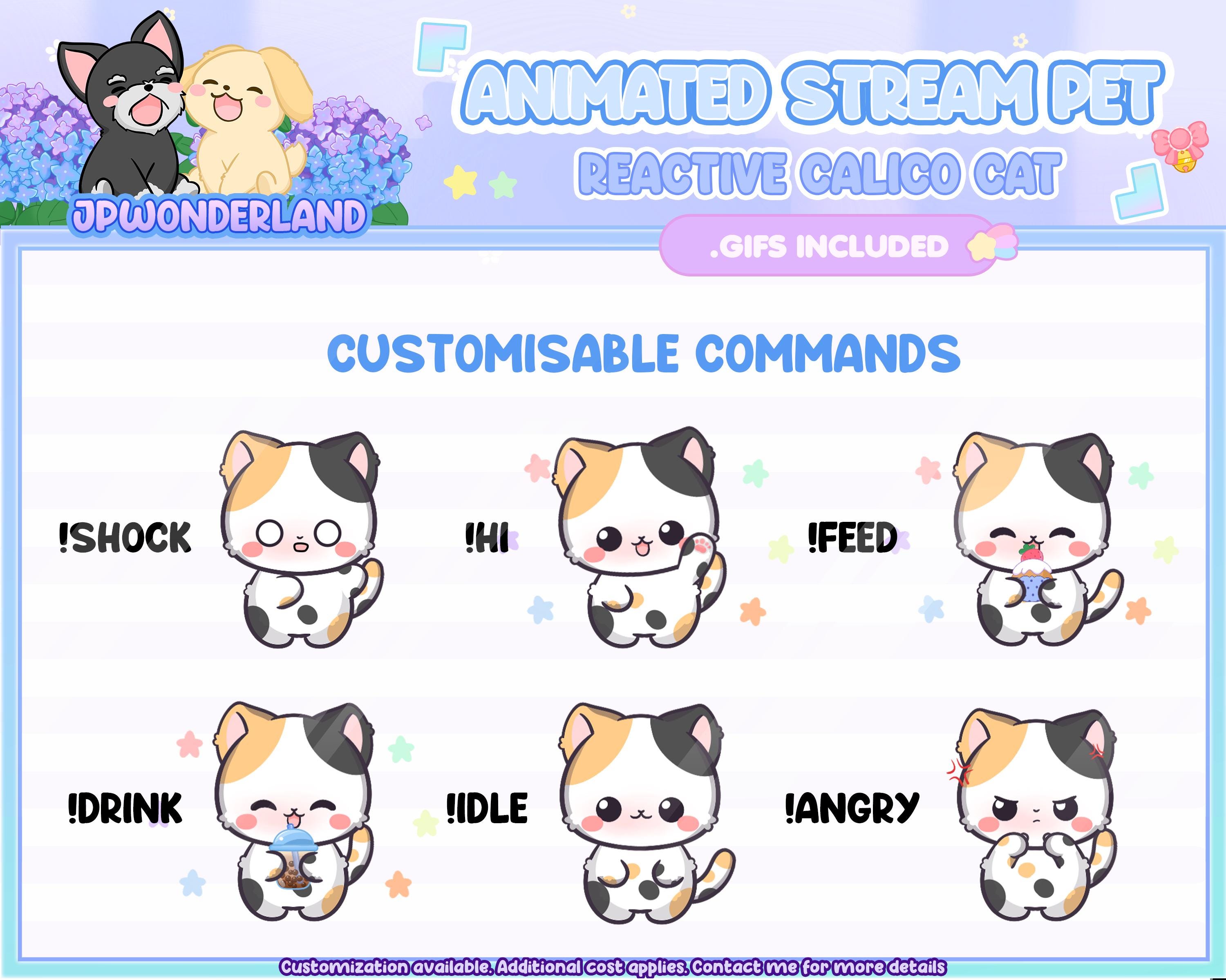 Cute Animated Calico Cat Stream Pet With 15 Expressions, Reacts to ...