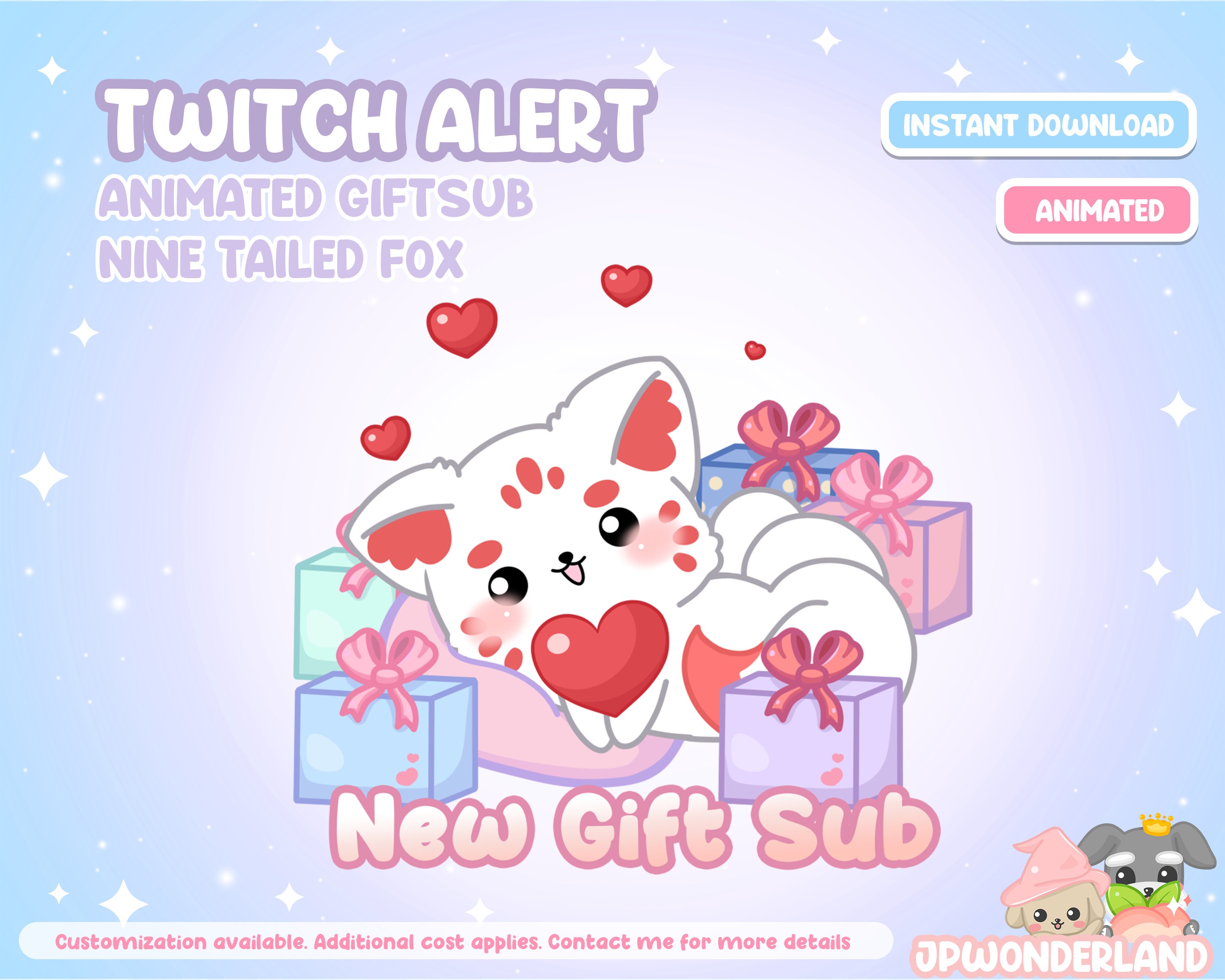 Animated Cute Nine Tailed Fox Twitch Gift Sub Alert / Kumiho - Etsy