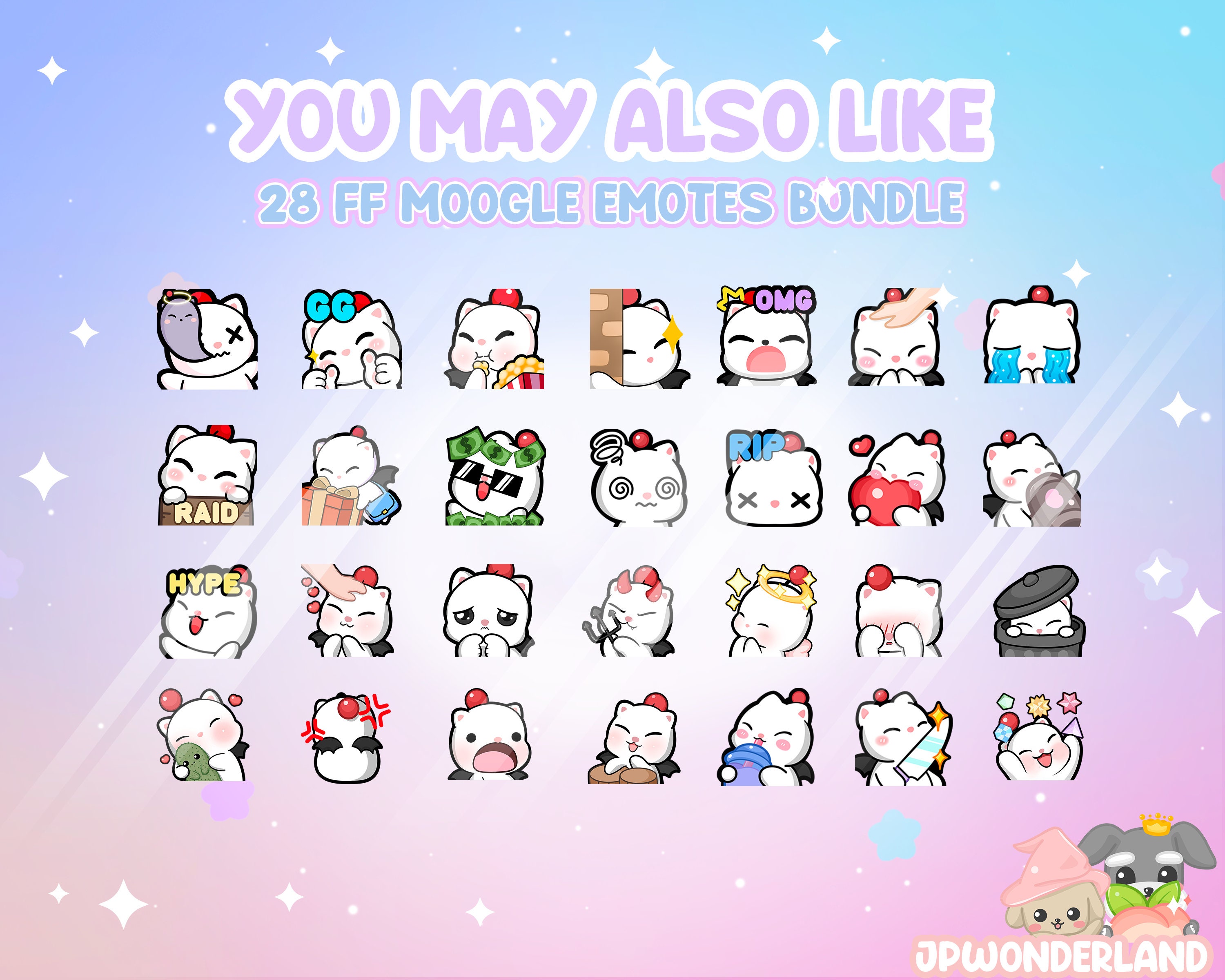 Animated FF Moogle Twitch Emote - Moogle Popcorn / Twitch Overlay ...