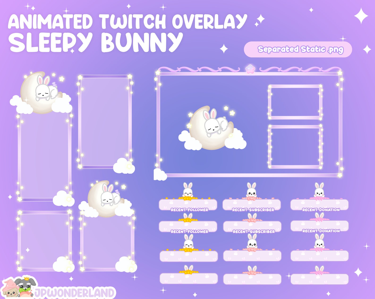 Animated Sleepy Bunny / Rabbit Twitch Overlay Compatible With ...