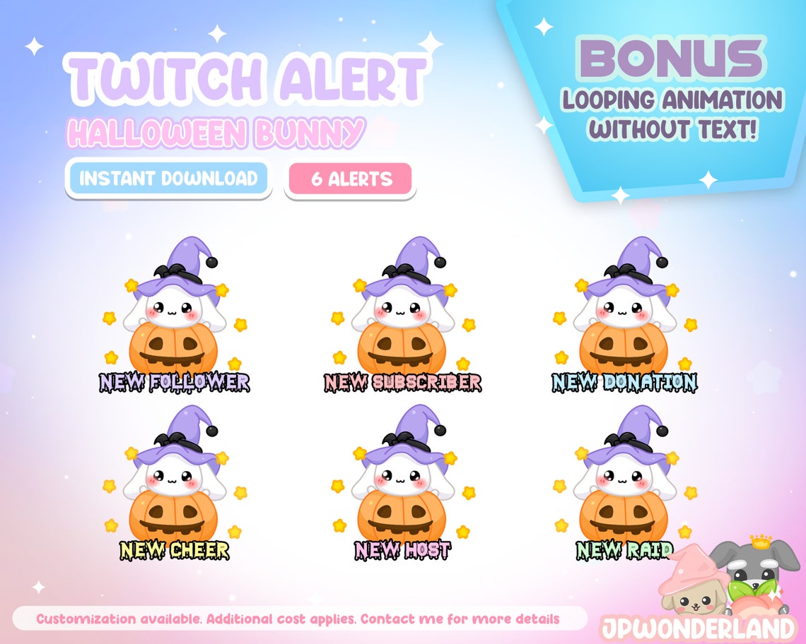 Animated Halloween Bunny Twitch Alerts / Follower / Donation / - Etsy