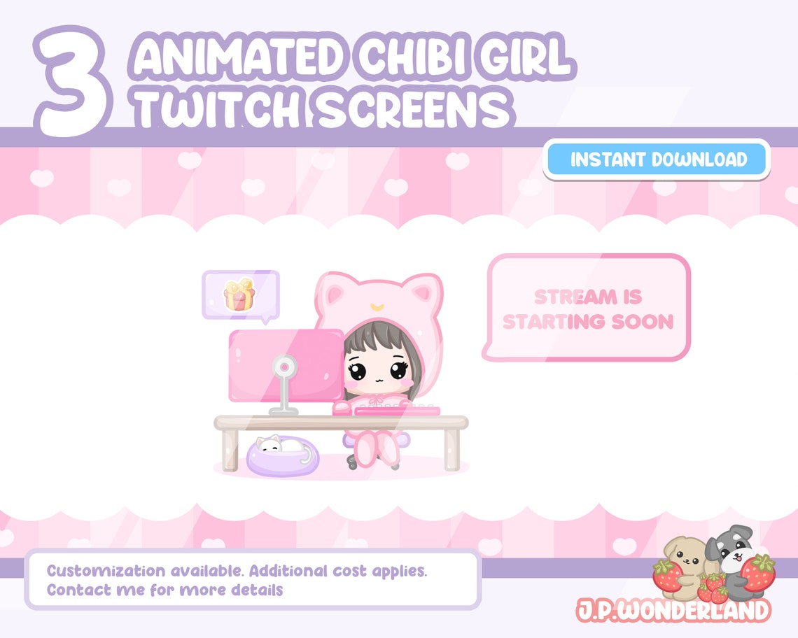 Animated Chibi Girl Twitch Screens - Starting Soon, Be Right Back ...