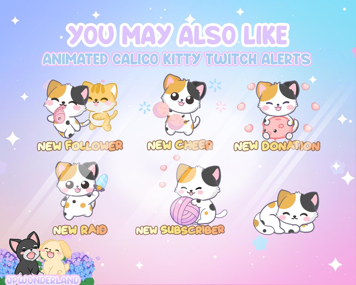 Animated Calico Cat Twitch Alert - Resub / Stream Alert / Kawaii Kitty ...
