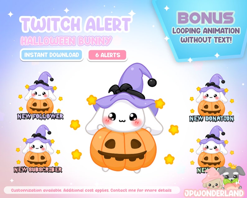 Animated Halloween Bunny Twitch Alerts / Follower / Donation / - Etsy
